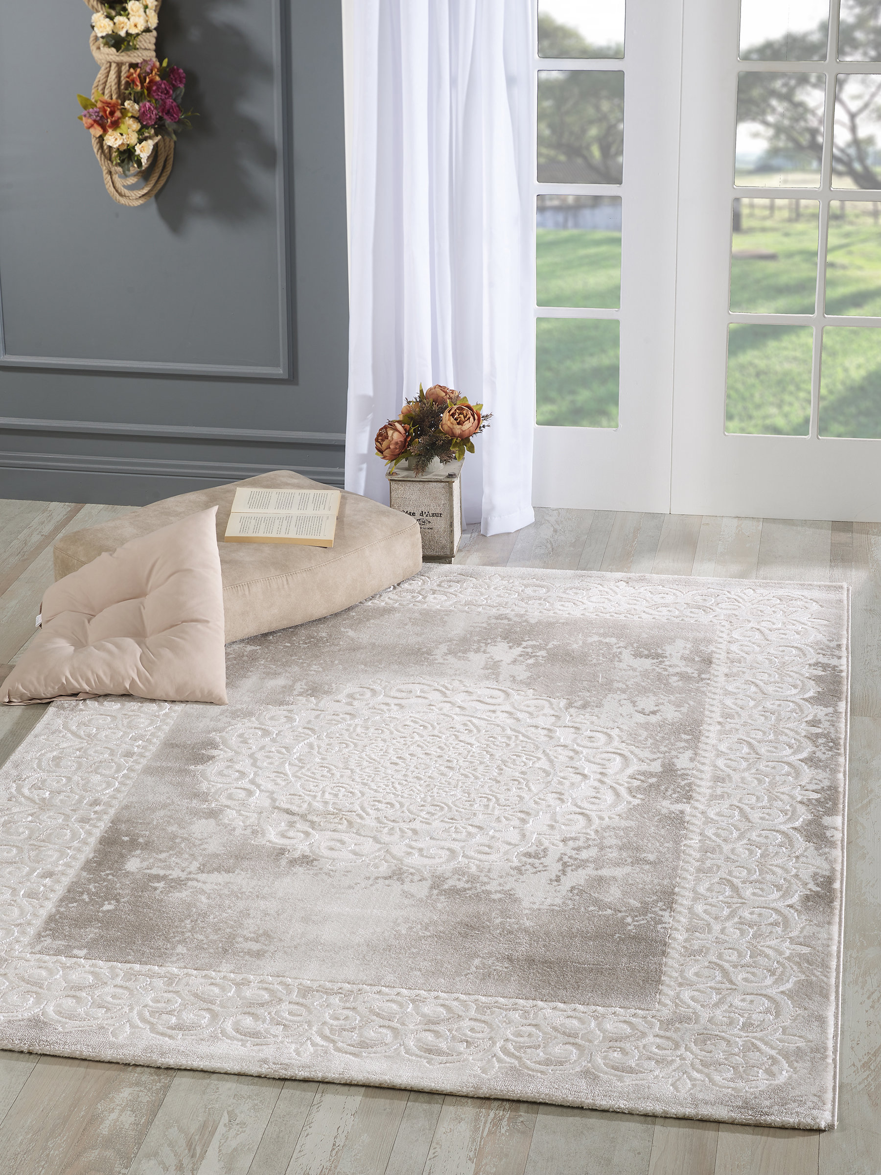 Three Posts Buncombe Flatweave Beige/Grey Rug & Reviews | Wayfair.co.uk