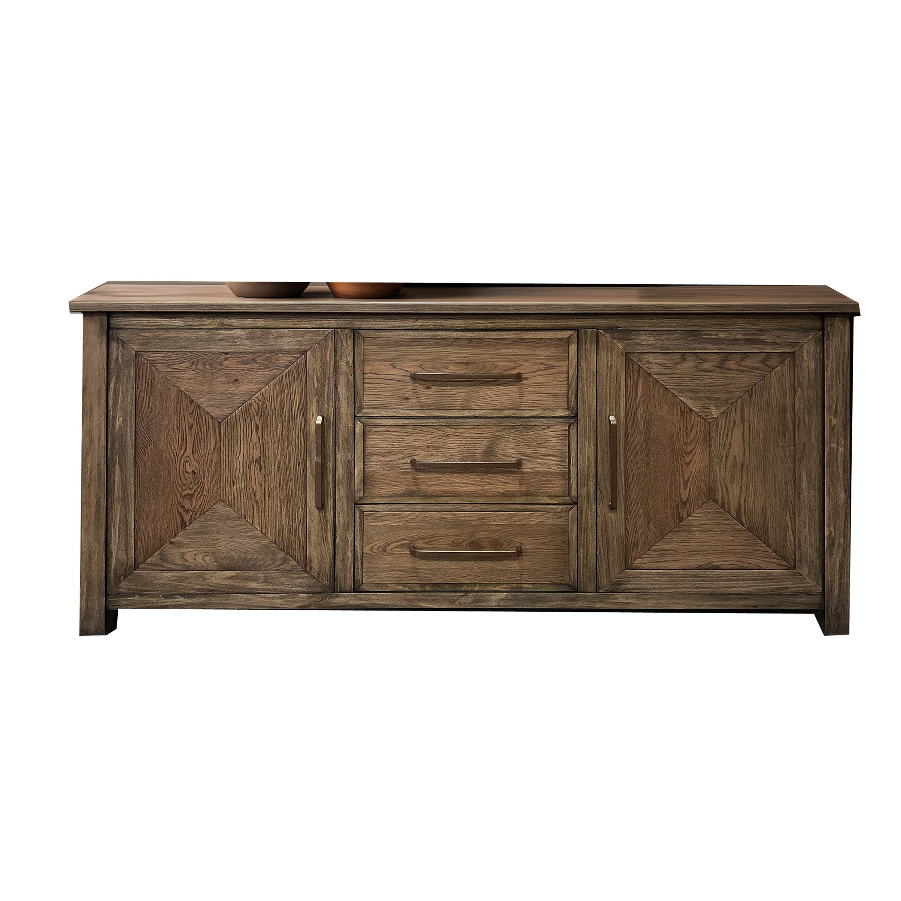 Benjara Loe 69 Inch Sideboard Buffet Cabinet, 2 Doors, Brown Solid ...
