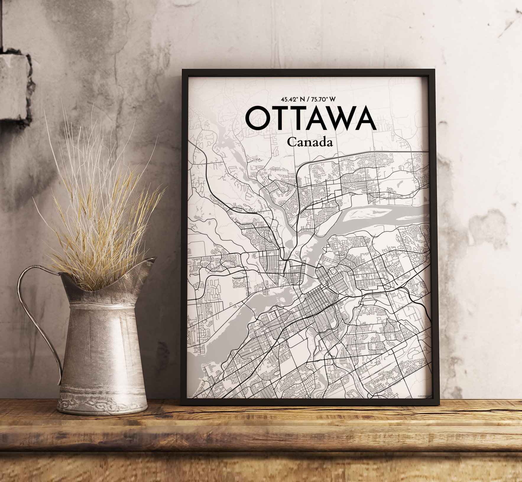 OurPoster.com 'Ottawa City Map' Graphic Art Print - Wayfair Canada