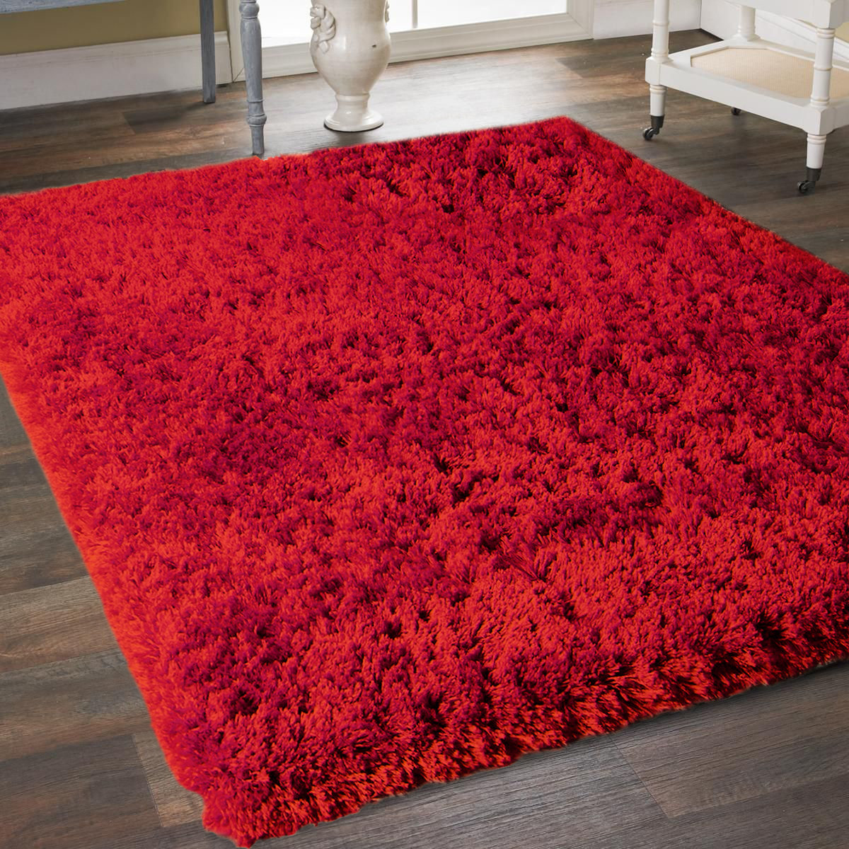 Ivy Bronx Shept Mallet Handmade Shag Area Rug in Red & Reviews | Wayfair
