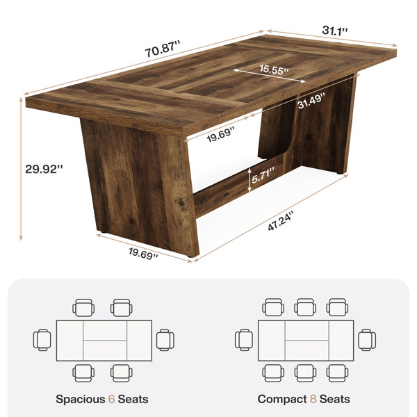 Millwood Pines 6FT All Wood Conference Table, Rectangular Seminar ...