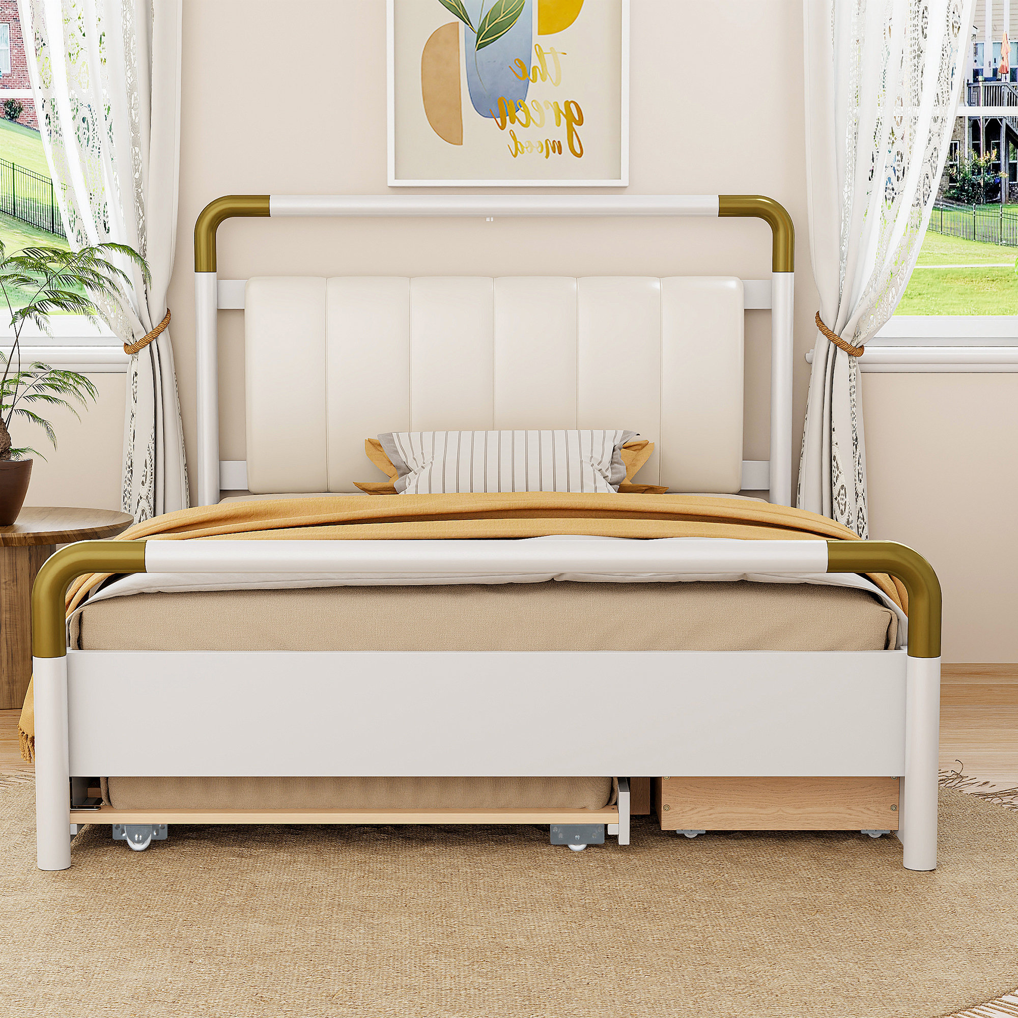Latitude Run® Queen Size Wooden Storage Platform Bed | Wayfair