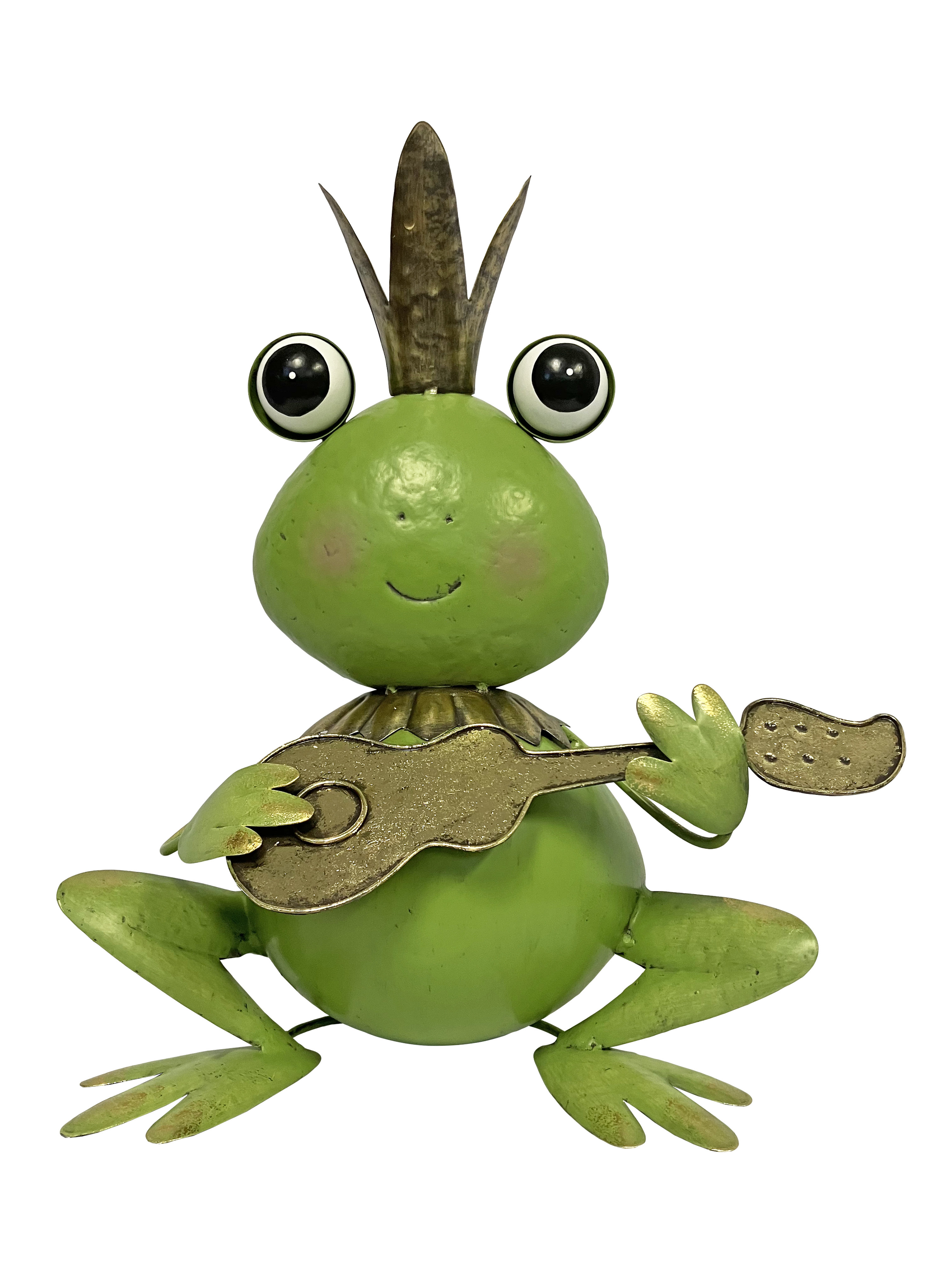 Continental Art Center Metal Frog Prince Garden Statue Playing ...