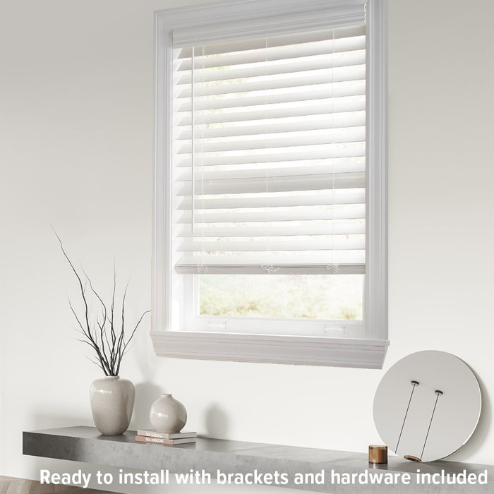 Symple Stuff 2.5 " Room Darkening Cordless Faux Wood Blind & Reviews ...