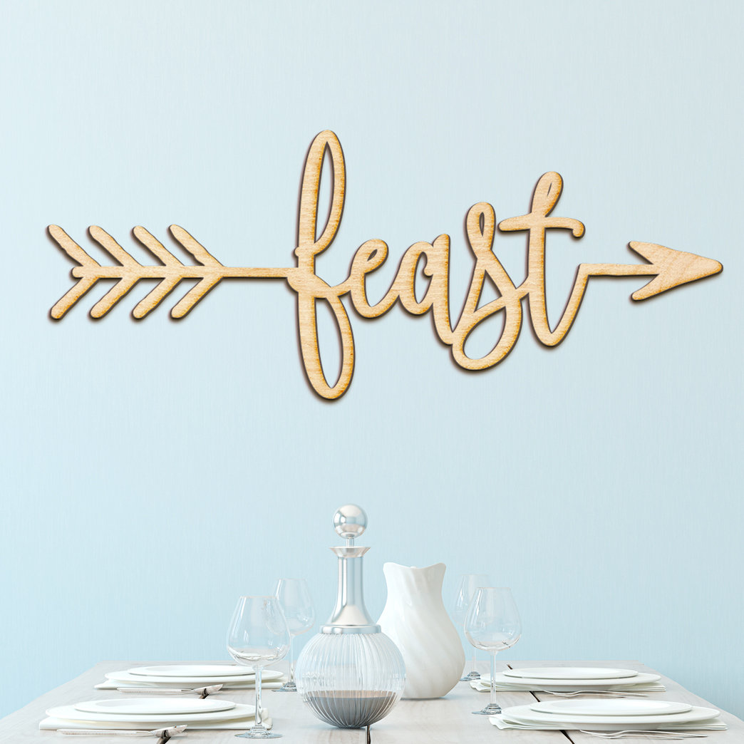Winston Porter Feast Arrow Wood Sign Home Gallery Wall Decor - Wayfair ...