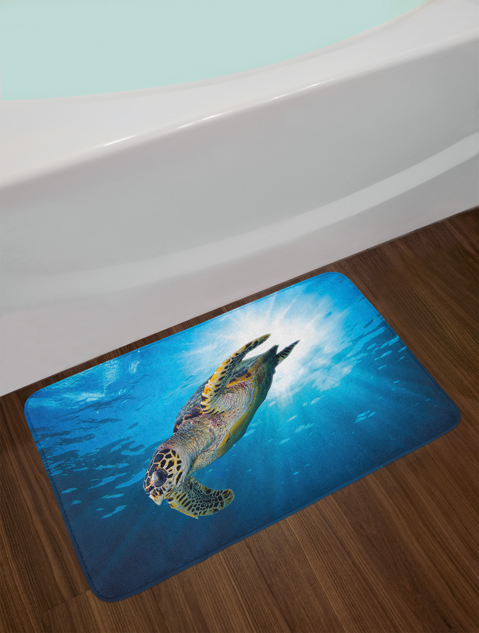 East Urban Home Hawksbill Sea Turtle Turtle Bath Rug | Wayfair