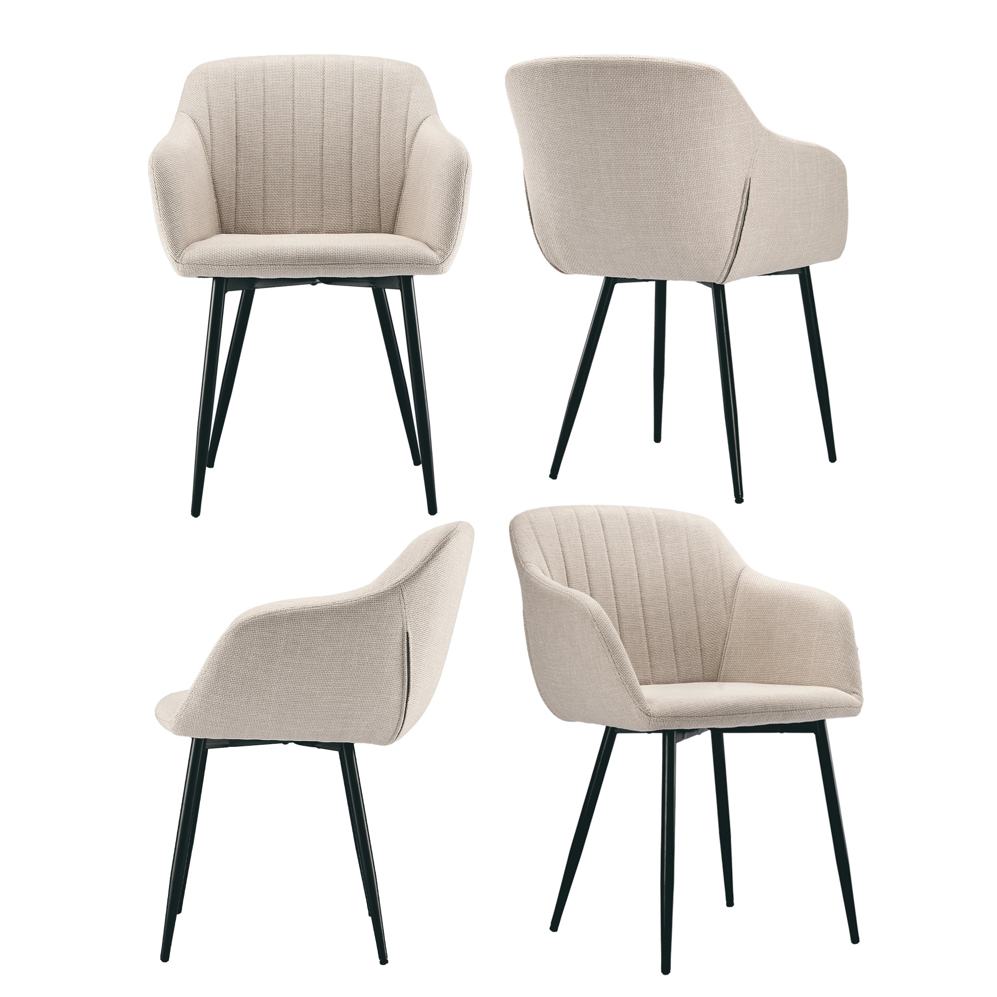 Corrigan Studio Nedrow 48.5cm H Upholstered Dining Chairs with Metal ...