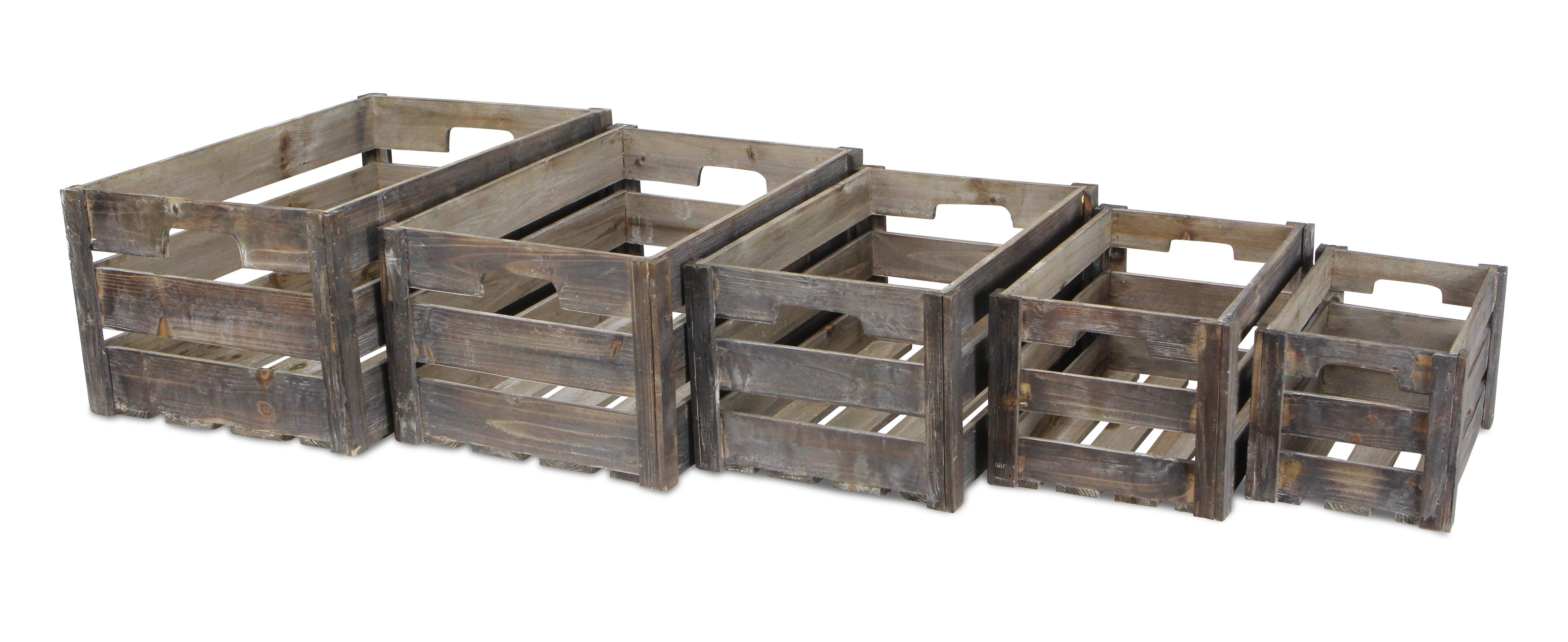 Gracie Oaks Nested 5 Piece Wood Crate Set & Reviews | Wayfair