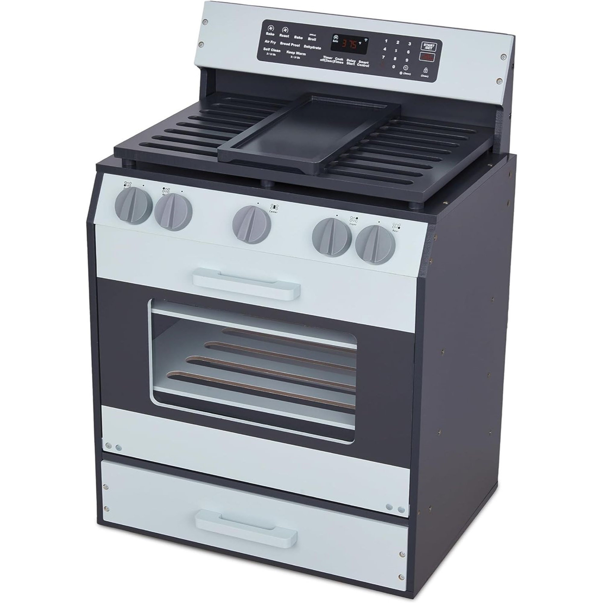 Lil' Jumbl Lil’ Jumbl Wooden Play Oven, Gourmet Kitchen Playset with ...