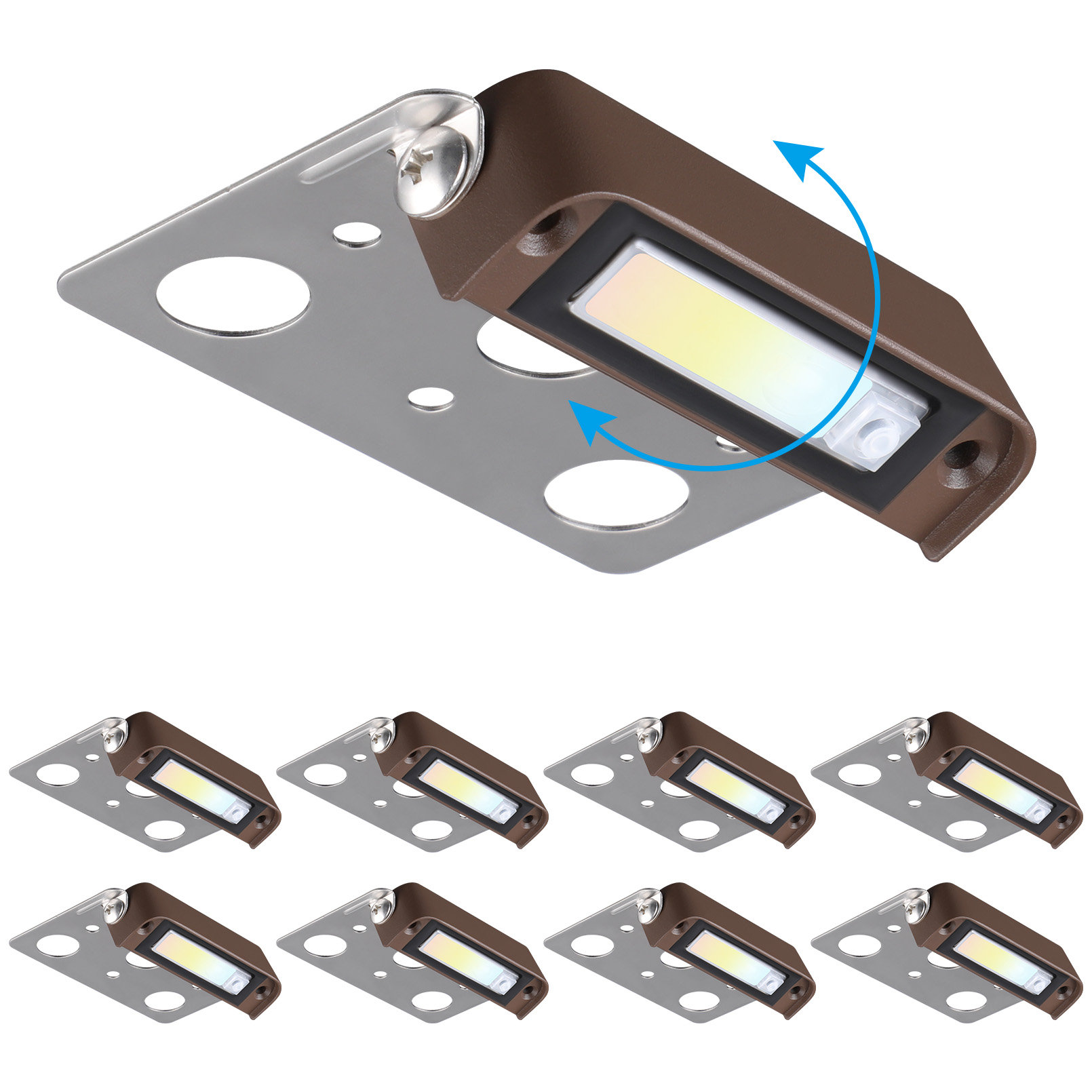 LEDVANS Brown Integrated LED Metal Step Light Pack - Wayfair Canada