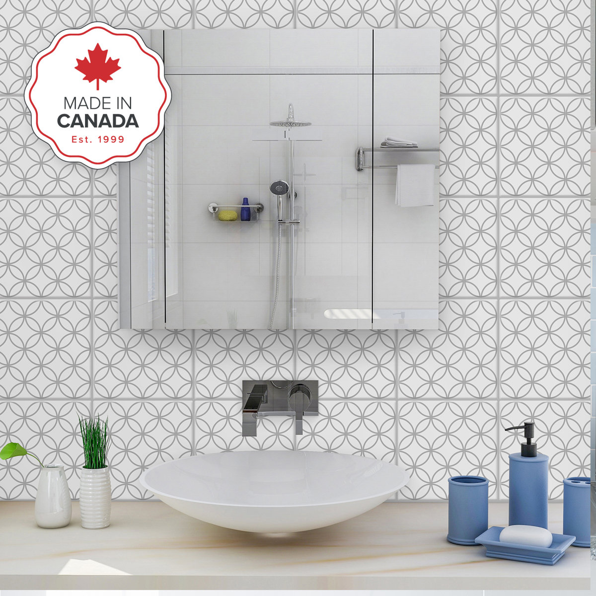 Smart Tiles Peel and Stick Gel Backsplash Tile Blok 12'' x 22'' (Set of ...