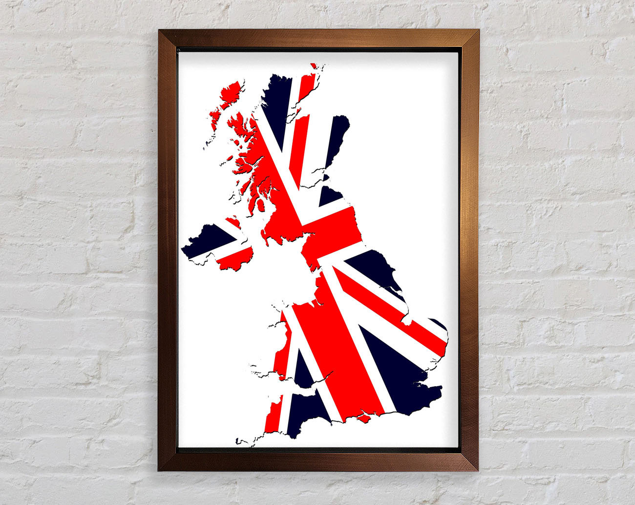 Bright Star Map Of Britain Flag - Single Picture Frame Art Prints ...