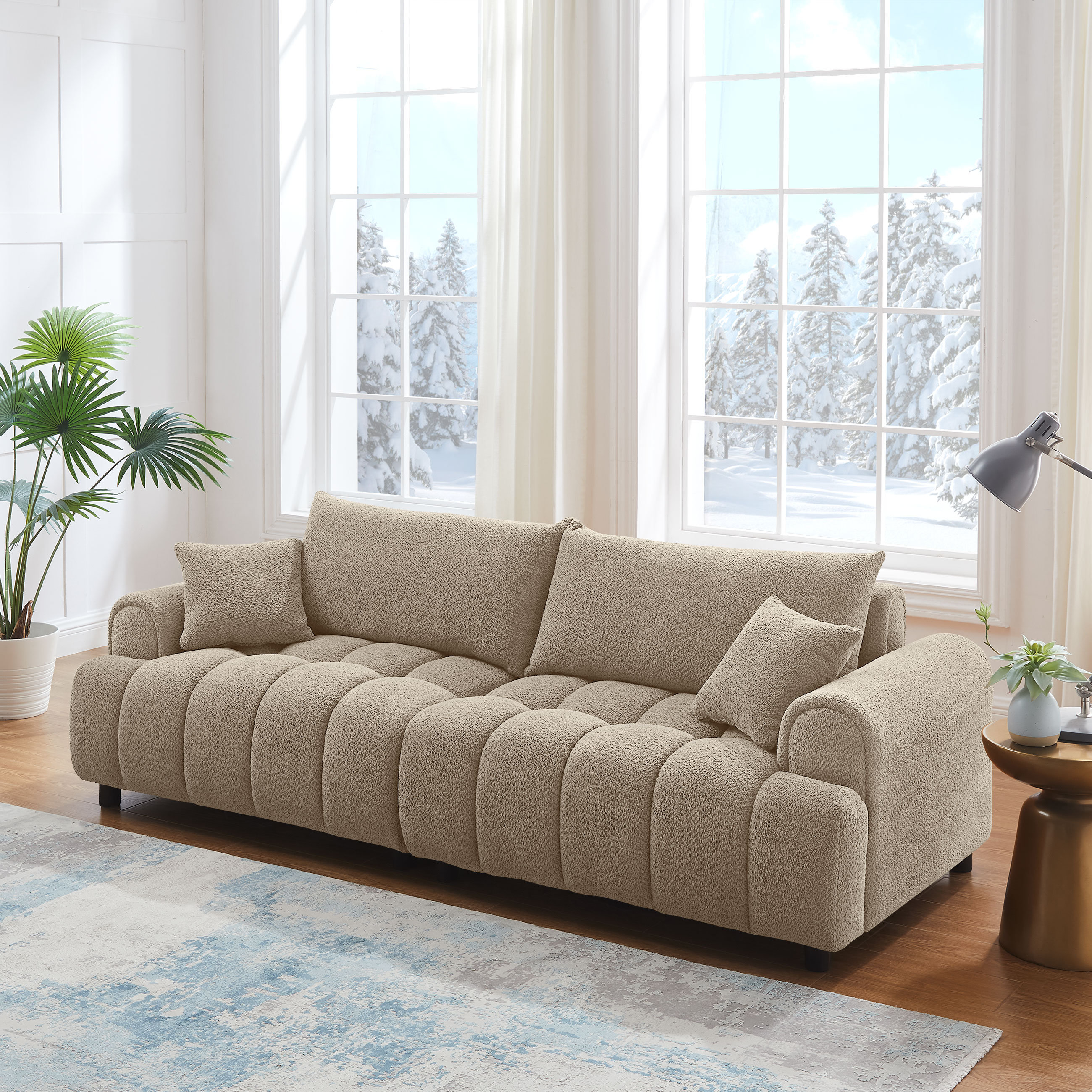 Latitude Run® Perona 91'' Luxury Modern Tufted Boucle Sofa & Reviews ...