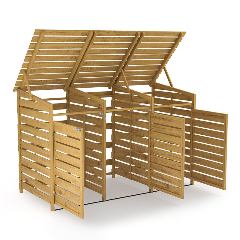 WFX Utility Anevay Wooden Triple Bin Store & Reviews | Wayfair.co.uk