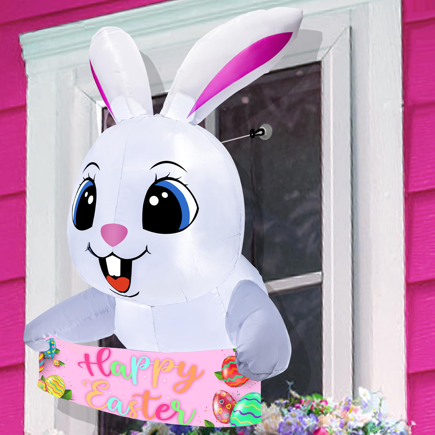 The Holiday Aisle® Easter Inflatable Outdoor Decorations Bunny Blow Up ...