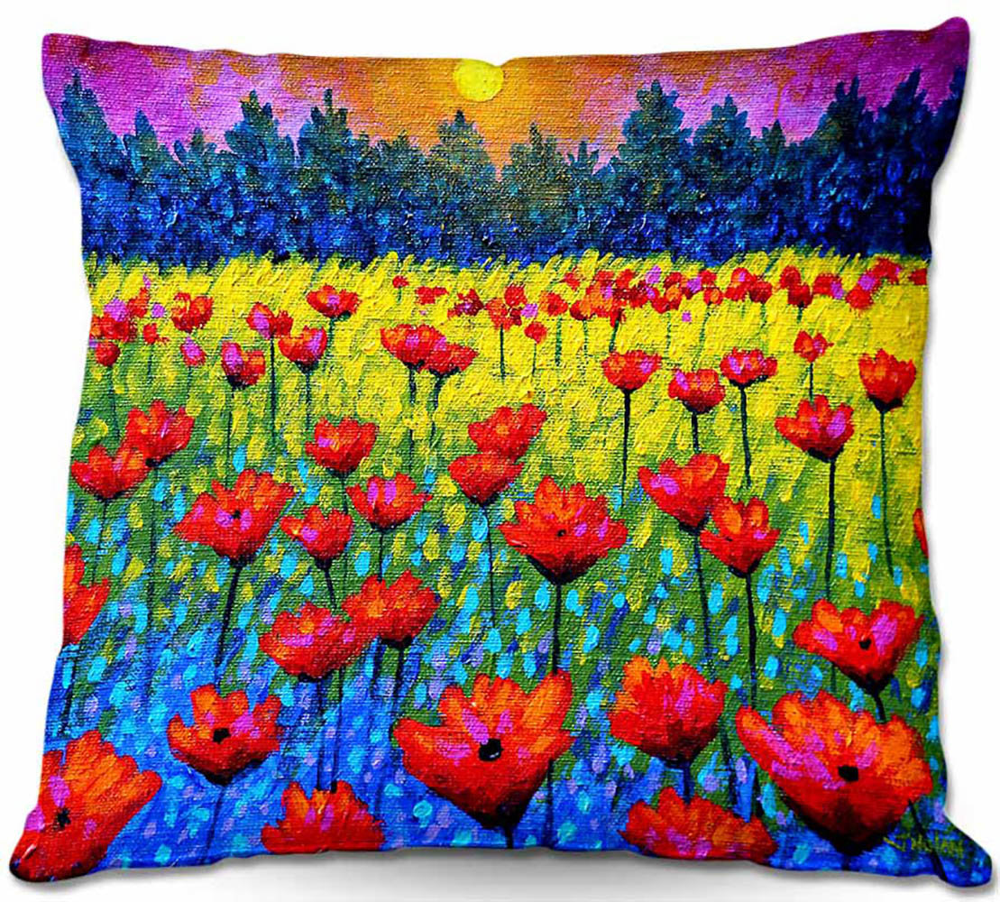DiaNoche Designs Couch Twilight Poppies Throw Pillow | Wayfair