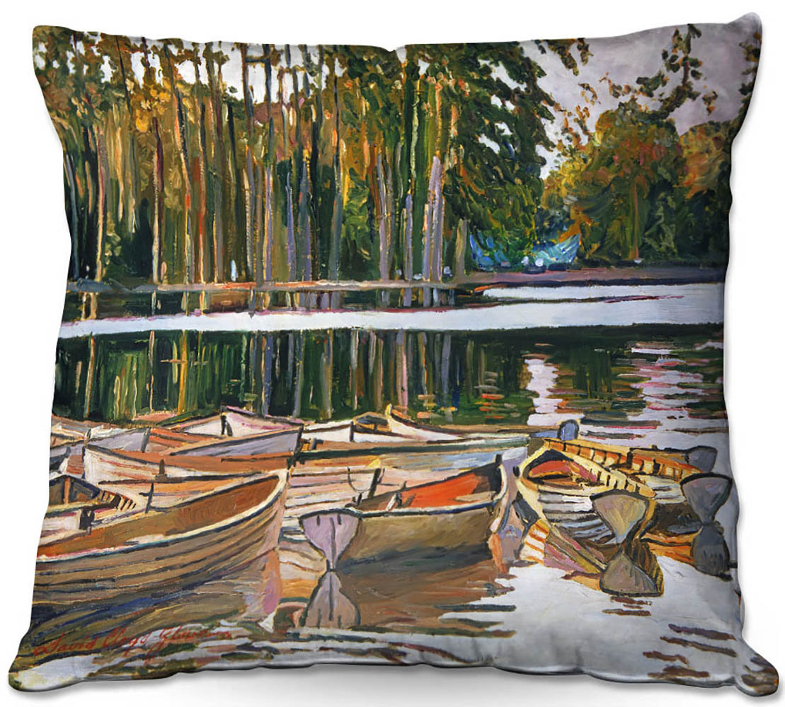 DiaNoche Designs Couch Lake Boats Paris Square Throw Pillow | Wayfair