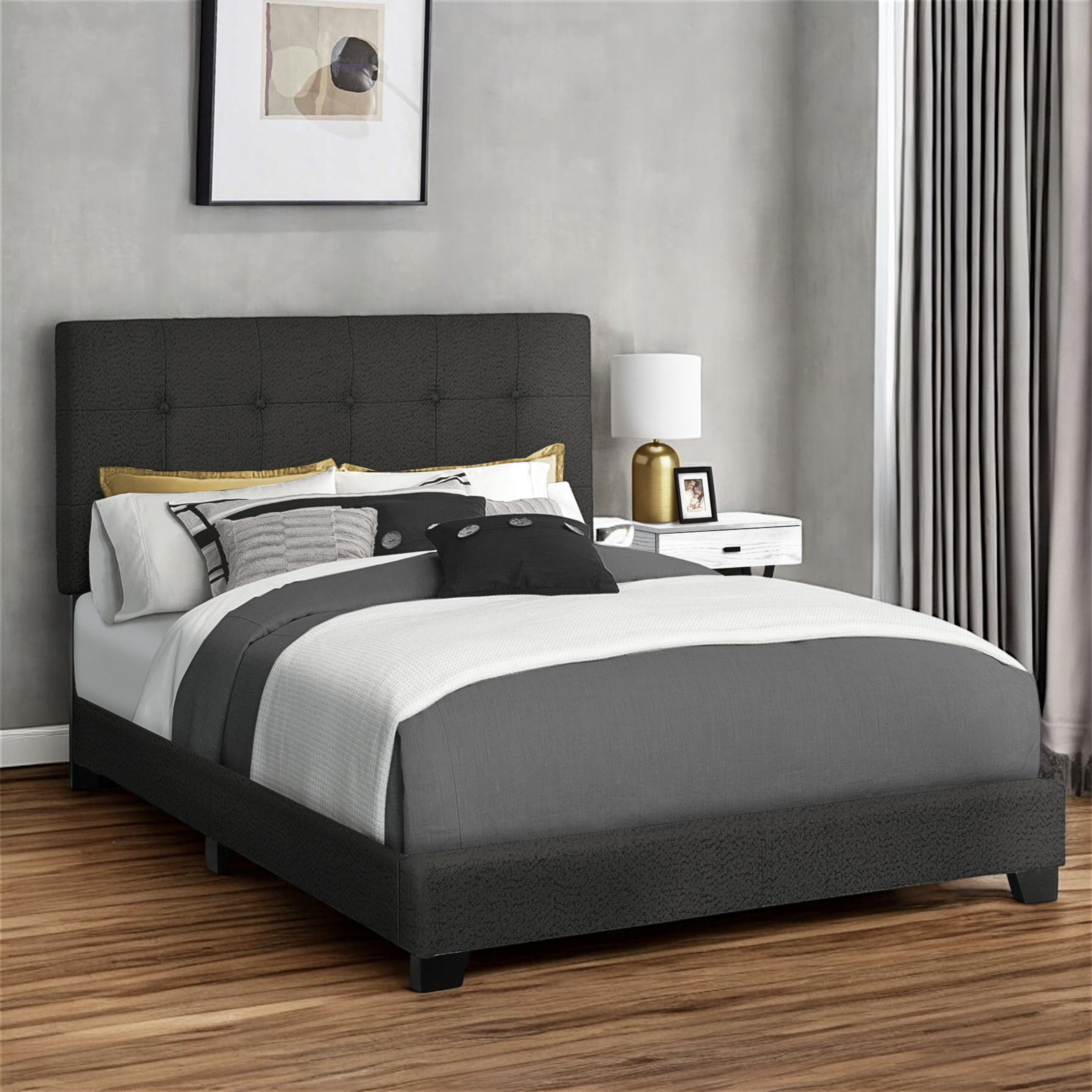 House of Hampton® Chet Full Size Upholstered Bed, Transitional | Wayfair