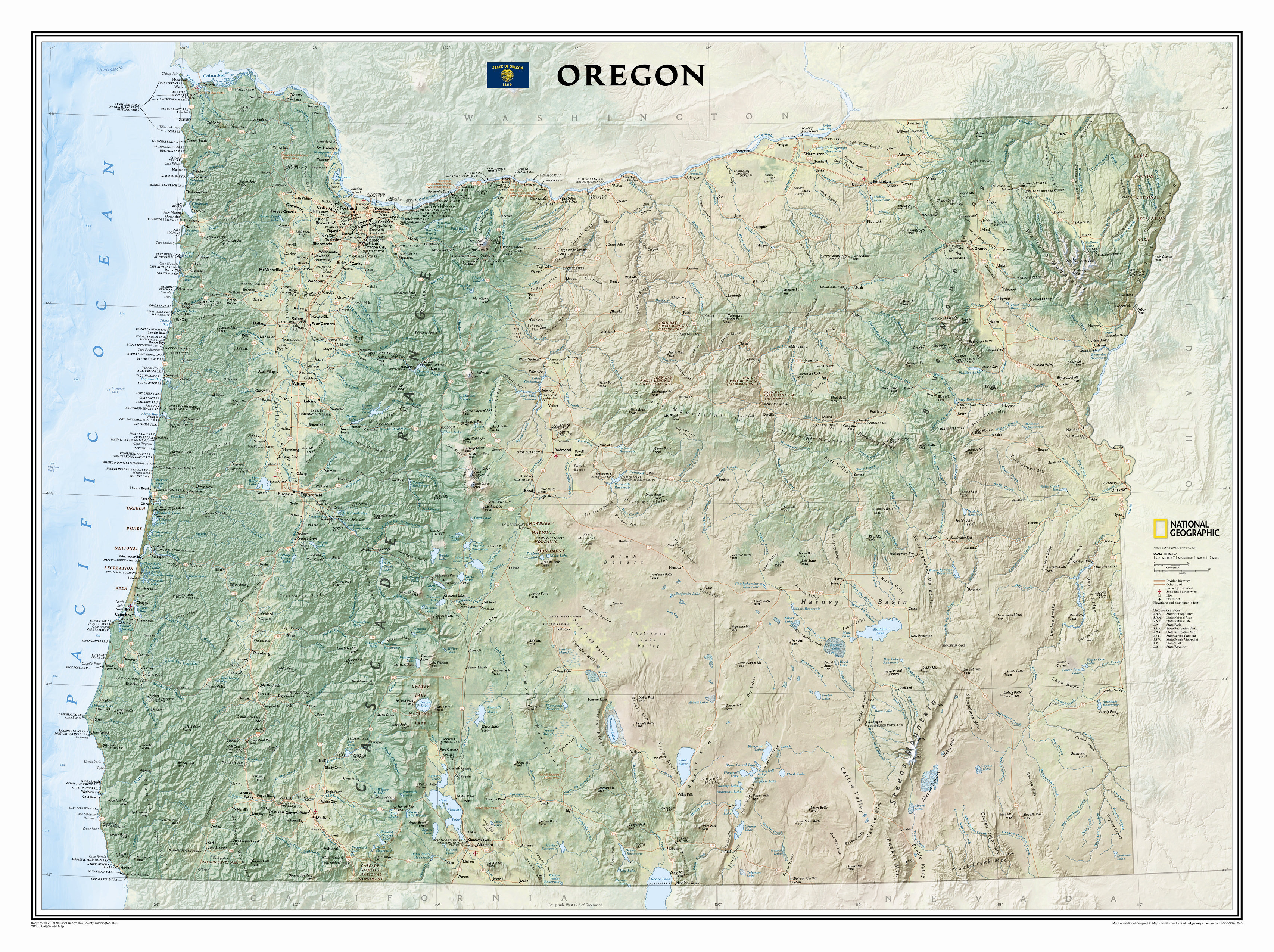 National Geographic Maps Oregon State Wall Map & Reviews - Wayfair Canada