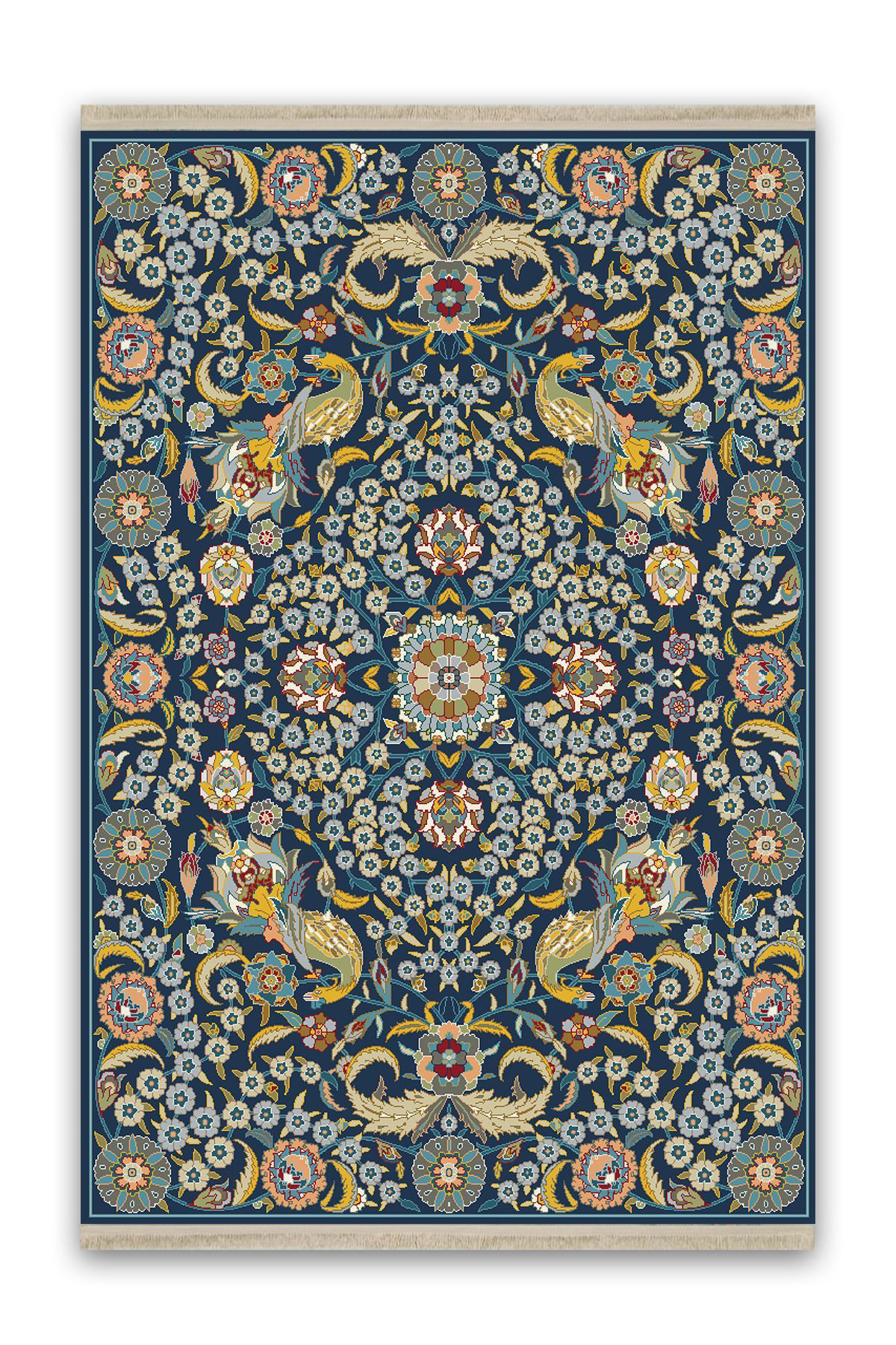 Corrigan Studio® Vintage Tile Pattern Green Ethnic Woven Base Digital ...