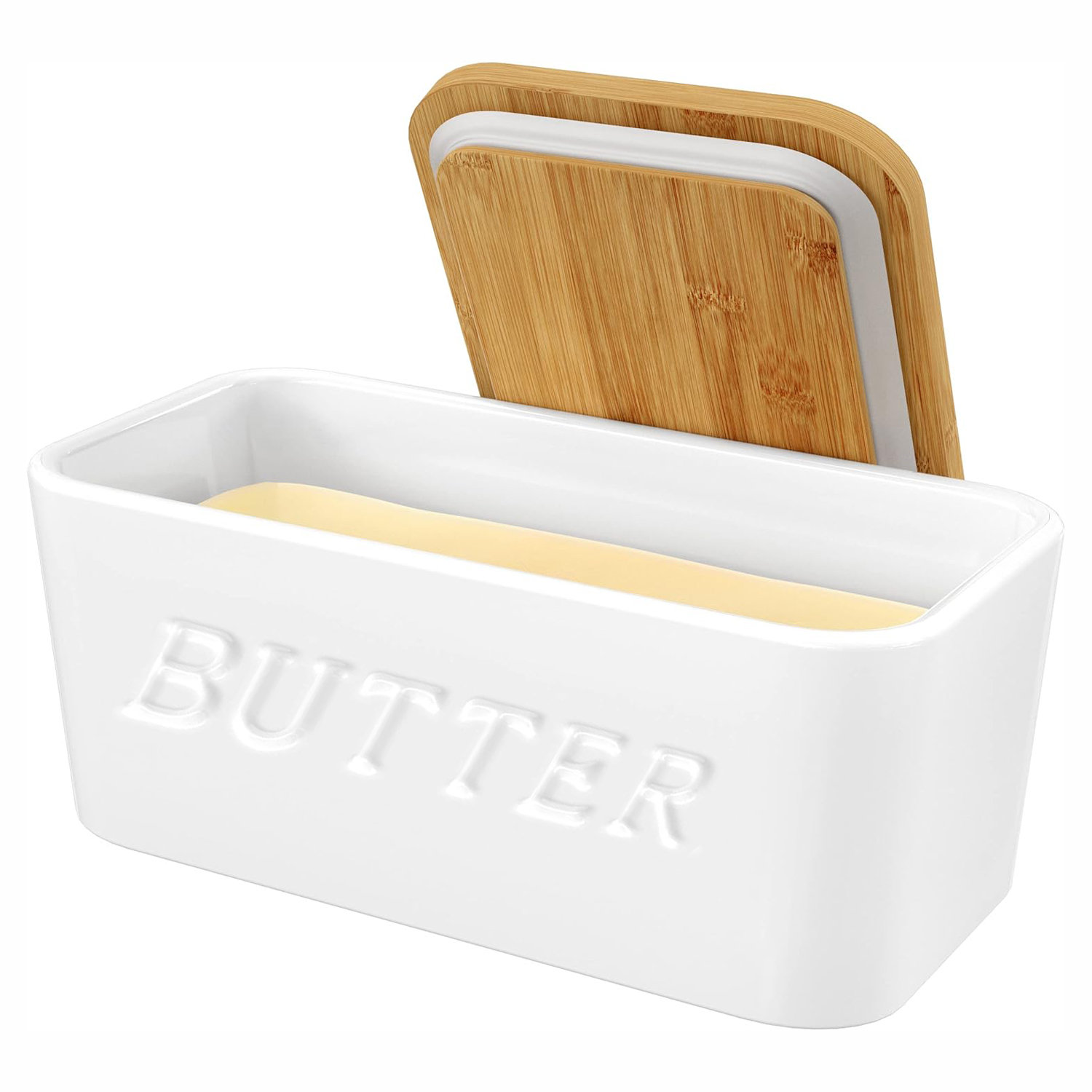 Ophelia & Co. Large Butter Dish with Lid,Ceramic Butter Container With ...