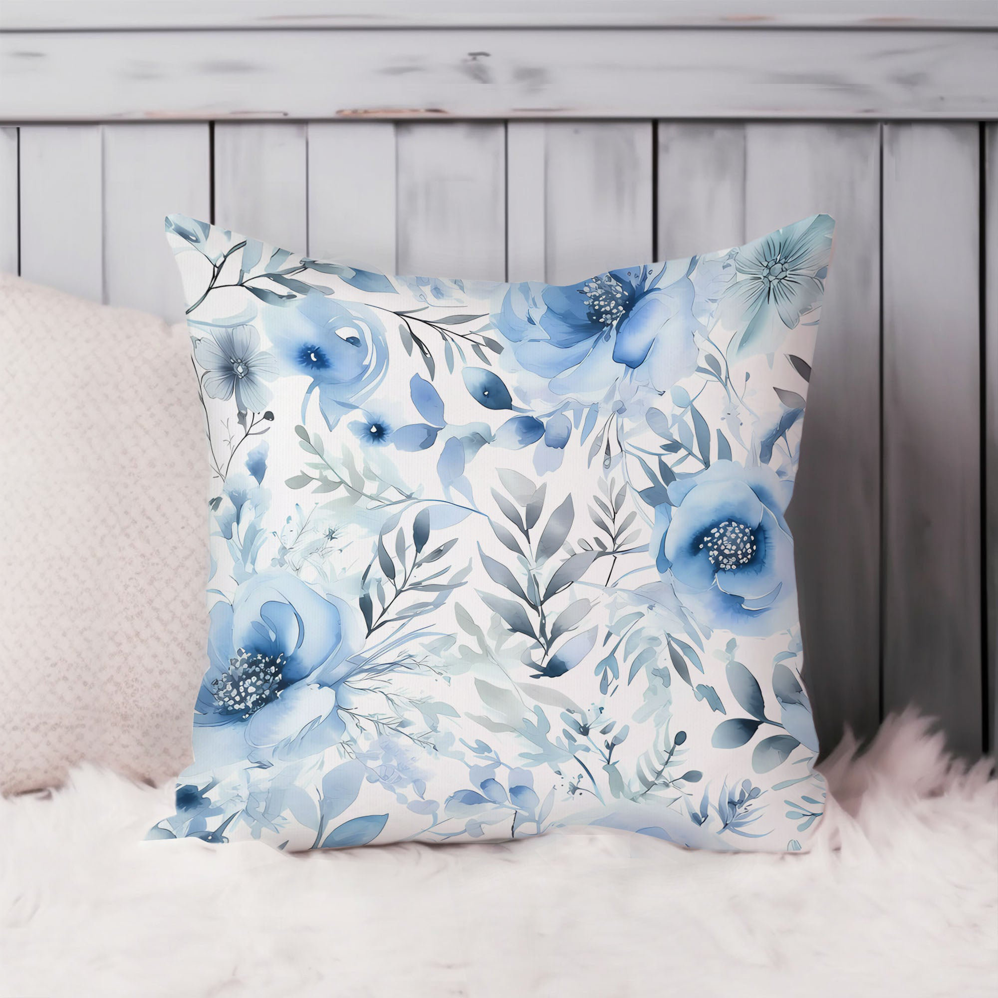 Ethan Taylor Floral Blue Flowers Pattern Flower XII Cottage Throw ...