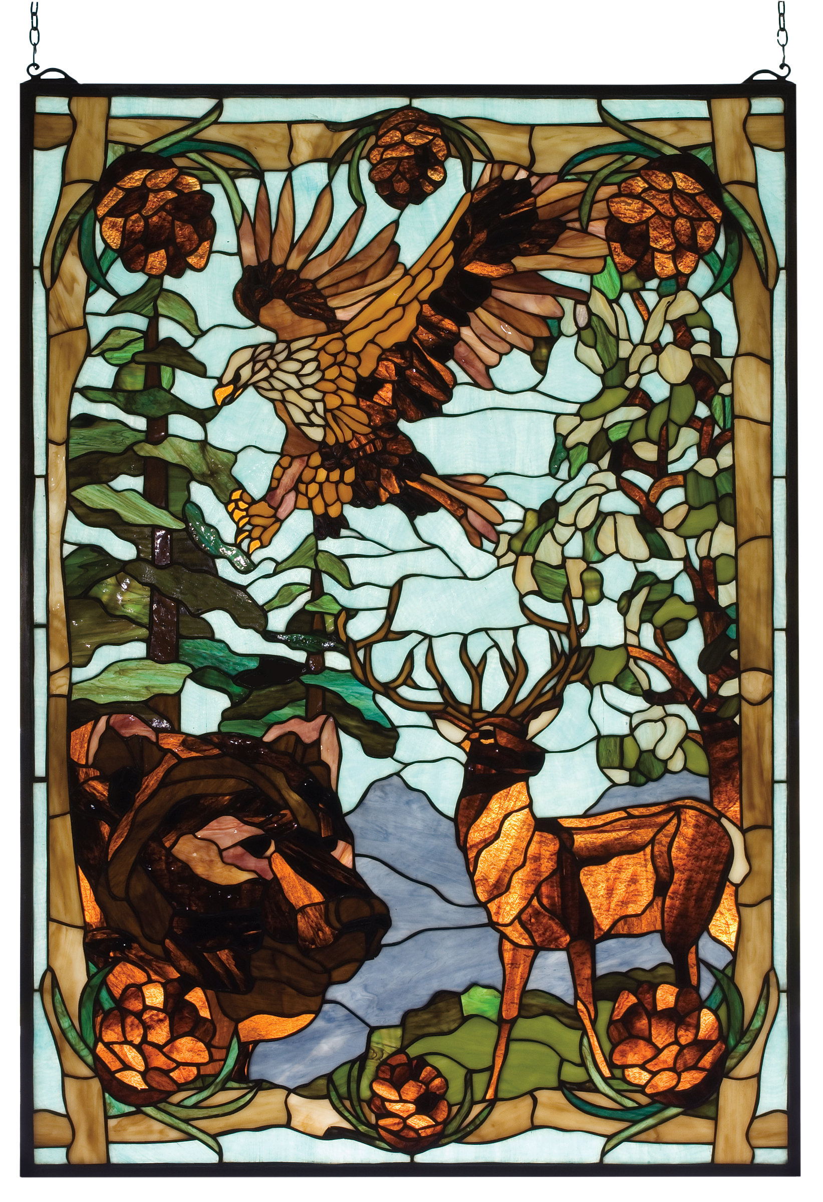 Meyda Lighting Rustic Lodge Wilderness Stained Glass Window & Reviews ...