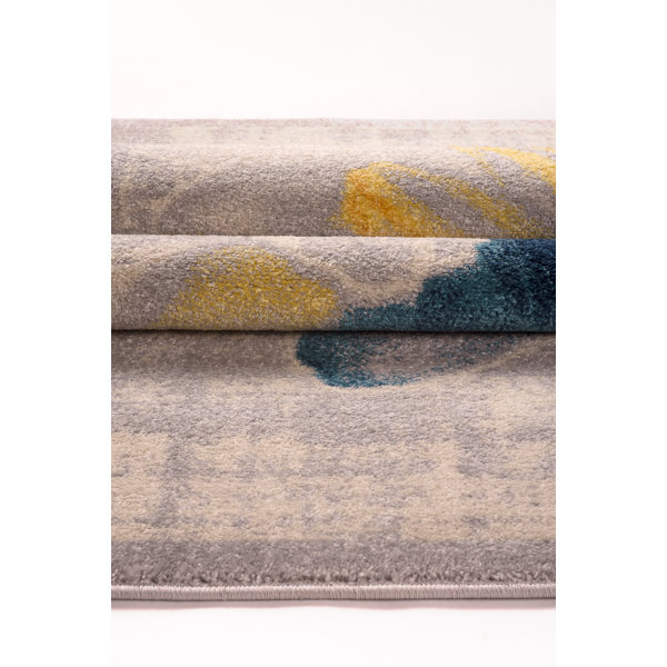 Ebern Designs Criddle Floral Teal/Yellow Area Rug & Reviews | Wayfair