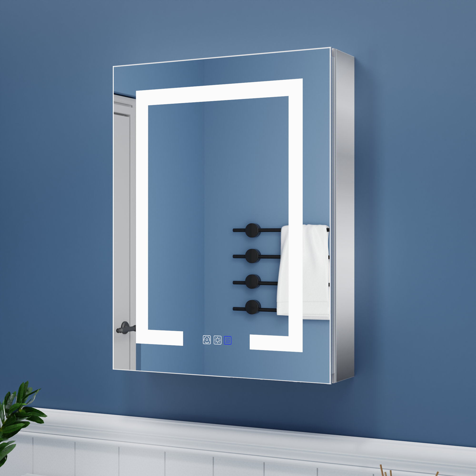 ExBrite 20" W x 26" H Frameless Medicine Cabinet with Mirror 3 ...