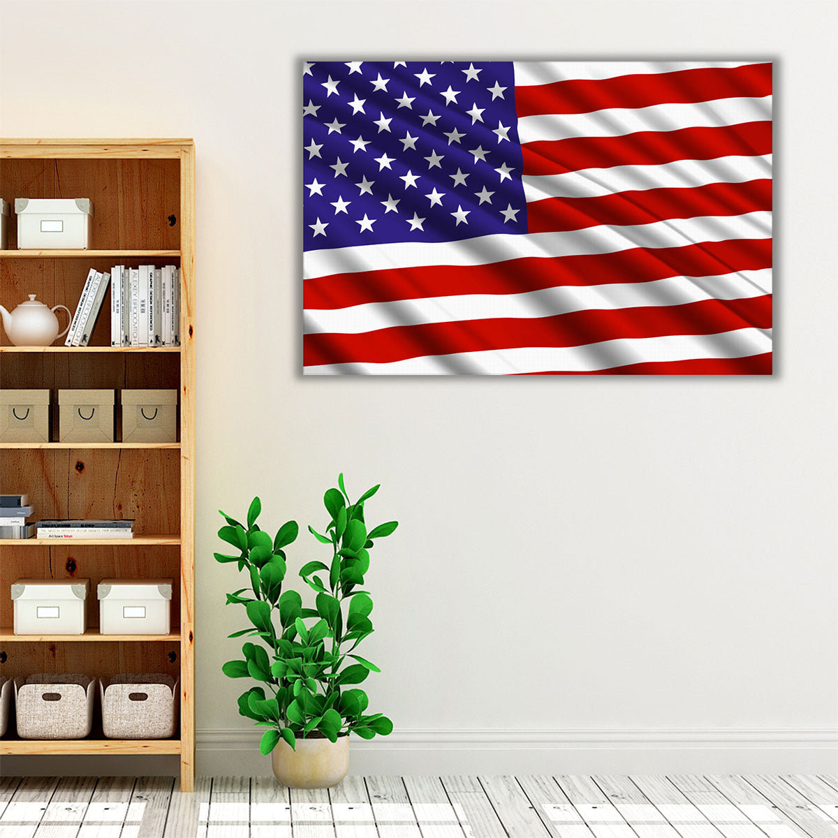 Latitude Run® The USA Flag Waving - Canvas Print Wall Art | Wayfair