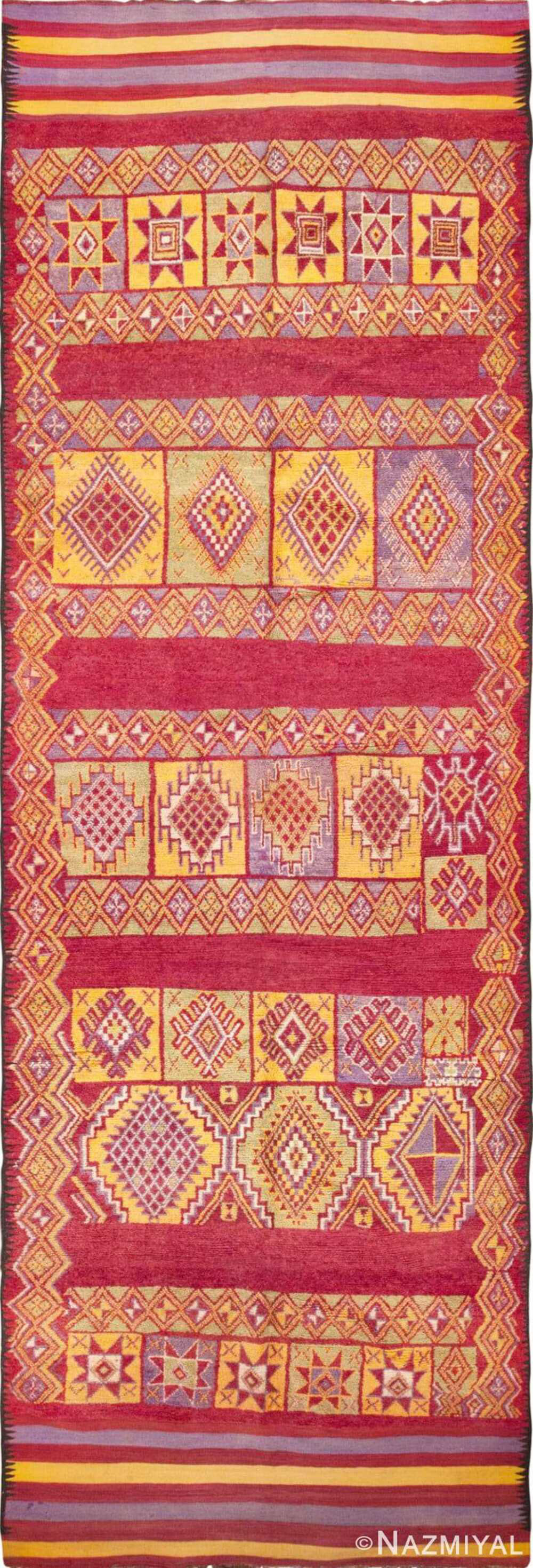 Nazmiyal Collection Long Narrow Vintage Colourful Moroccan Rug ...