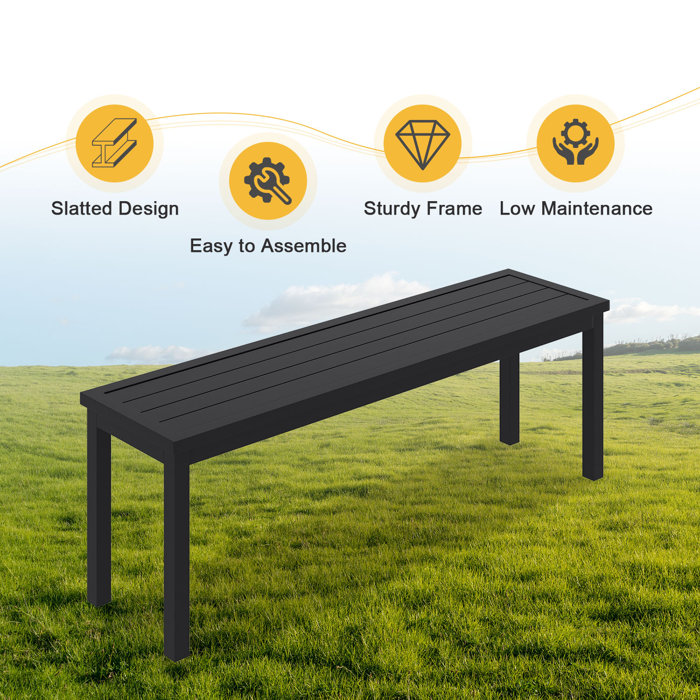 Ebern Designs Allanah Metal Outdoor Bench & Reviews | Wayfair