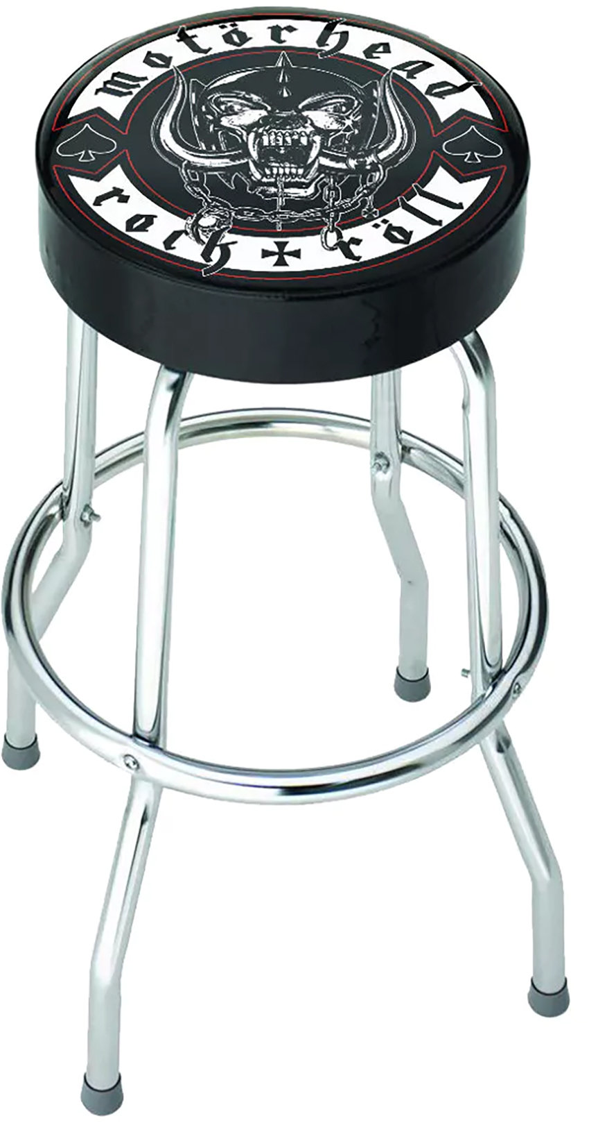 17 Stories MOTORHEAD RNR BAR STOOL SEAT BLK/CHRM | Wayfair