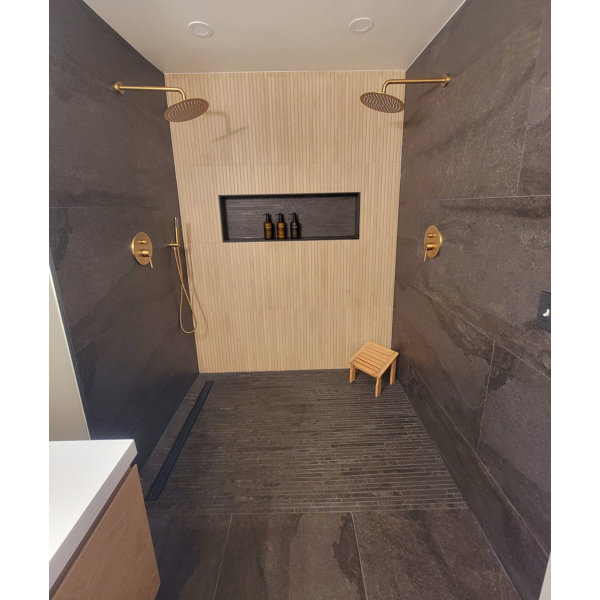 TileBar Acadia Thin Strip Charcoal Black Limestone Look Matte Porcelain ...