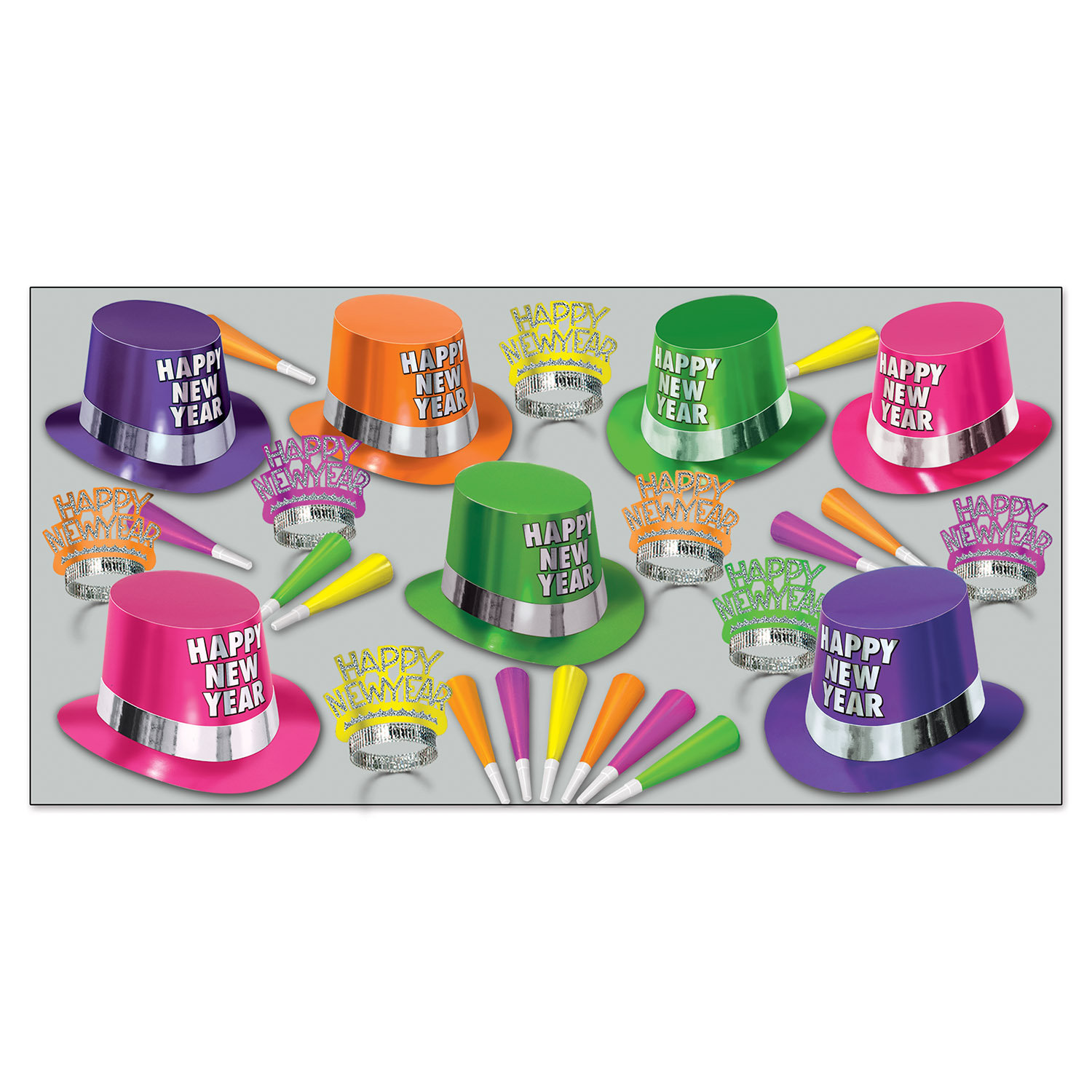 The Holiday Aisle® Fluorescent Party Hat Set | Wayfair