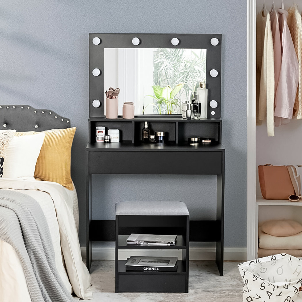 Wade Logan Anne-Marie Alket Vanity Set with Stool and Mirror - Wayfair ...