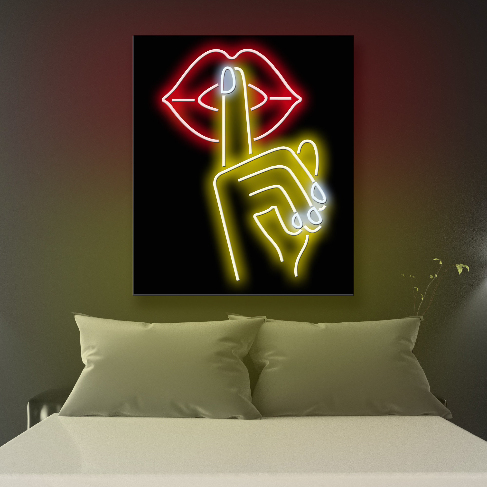 Happy Larry Neon Sign Light Shhh Home/Wall Decor | Wayfair.co.uk