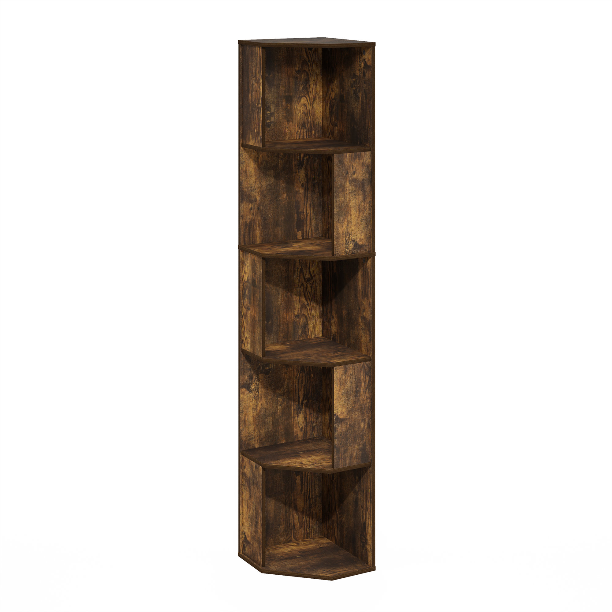 Ebern Designs Sharee 5-Tier Freestanding Corner Shelf Bookcase ...