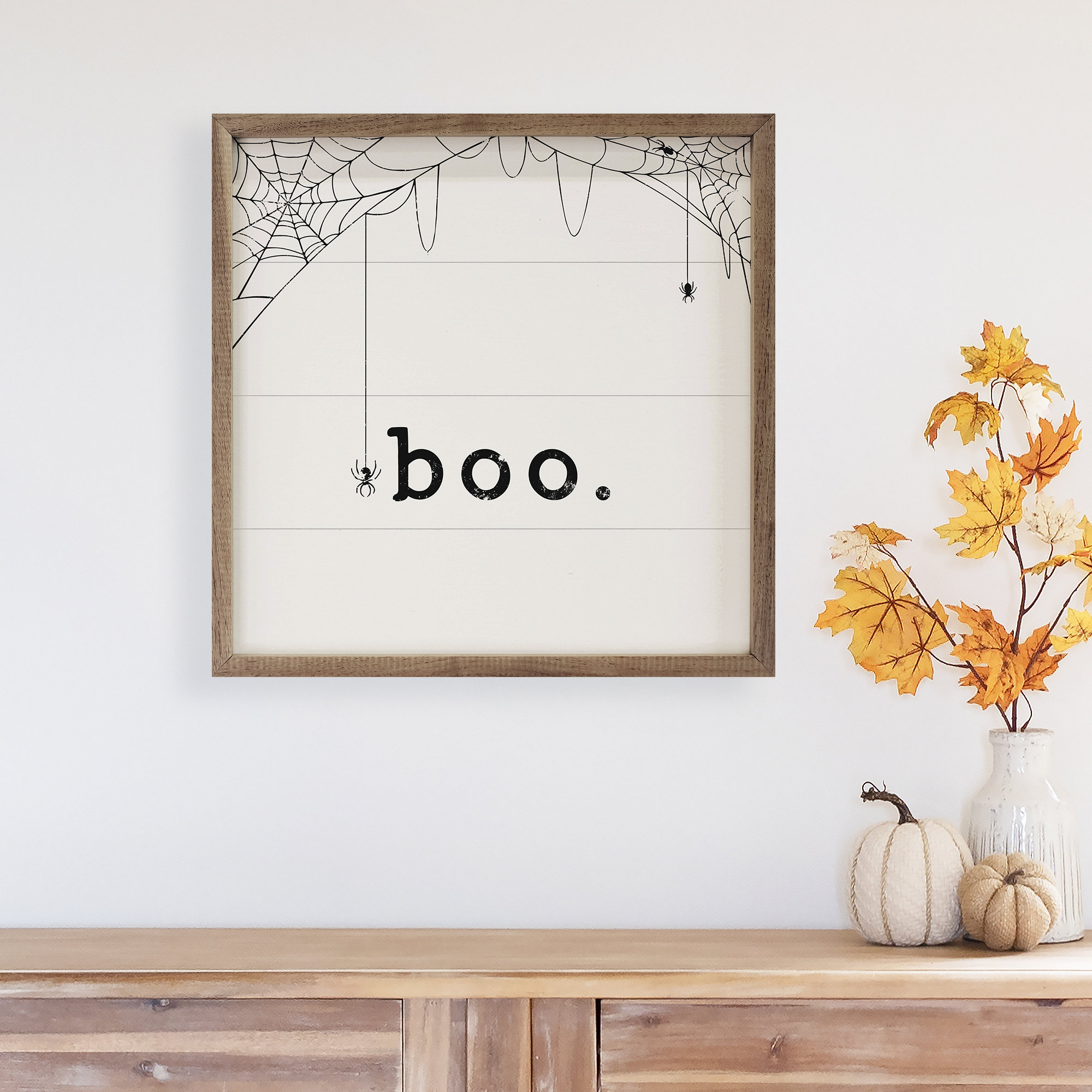 The Holiday Aisle® Black Boo Spiderweb White - Wayfair Canada