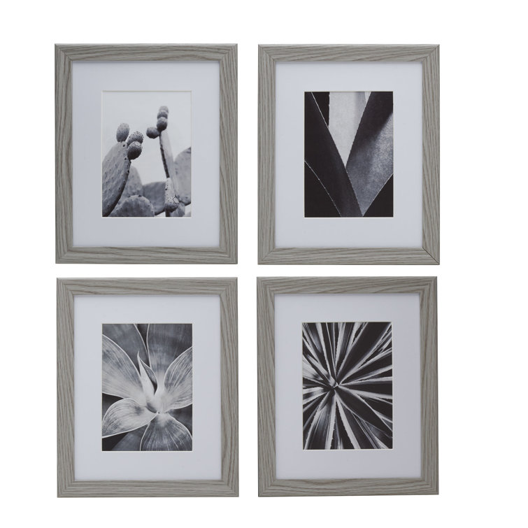 Melannco Set Of 4-10X11 MDF Matted Frame Set For 5X7 Photos-Grey ...