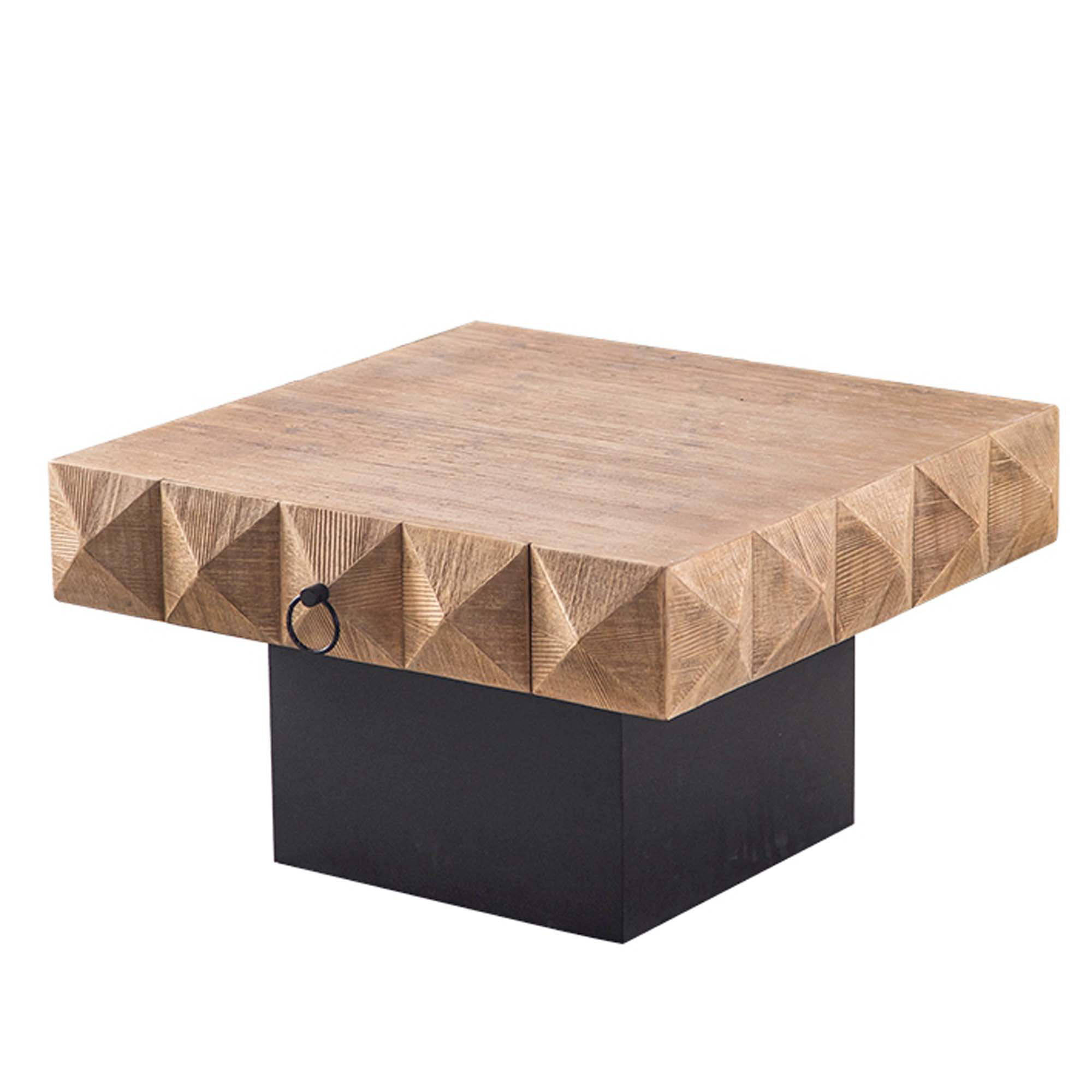 Millwood Pines Embossed Pattern Square Retro Coffee Table With 2 ...