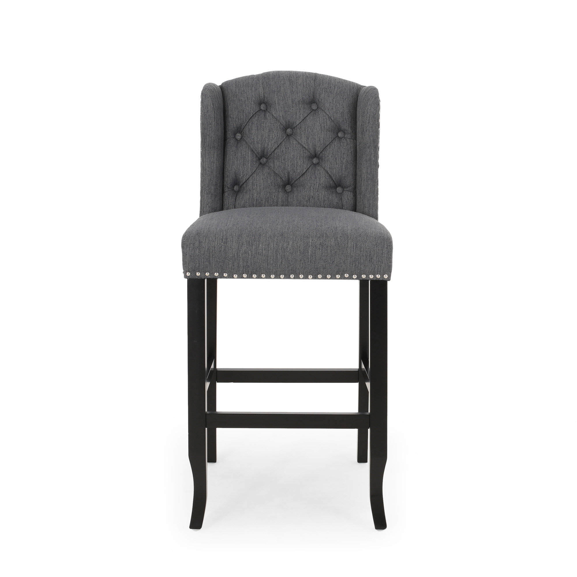 Latitude Run® Contemporary Fabric Tufted Wingback Counter Stools With ...