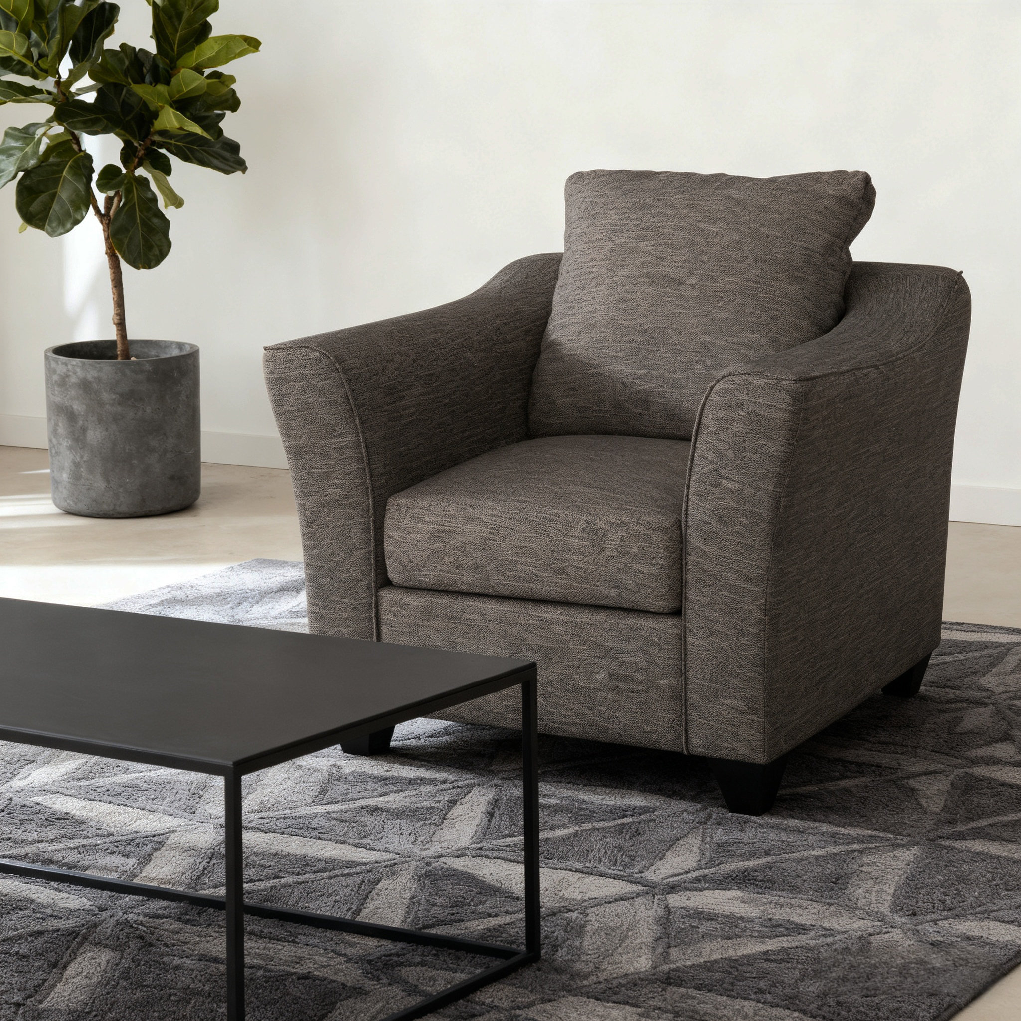 Latitude Run® Modern Charcoal Grey Flared Arm Chair - Wayfair Canada