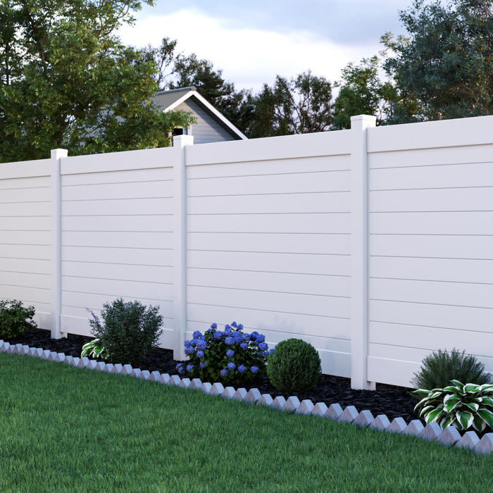 Barrette Outdoor Living Horizontal Fence 5 in. x 5 in. x 108 in. White ...