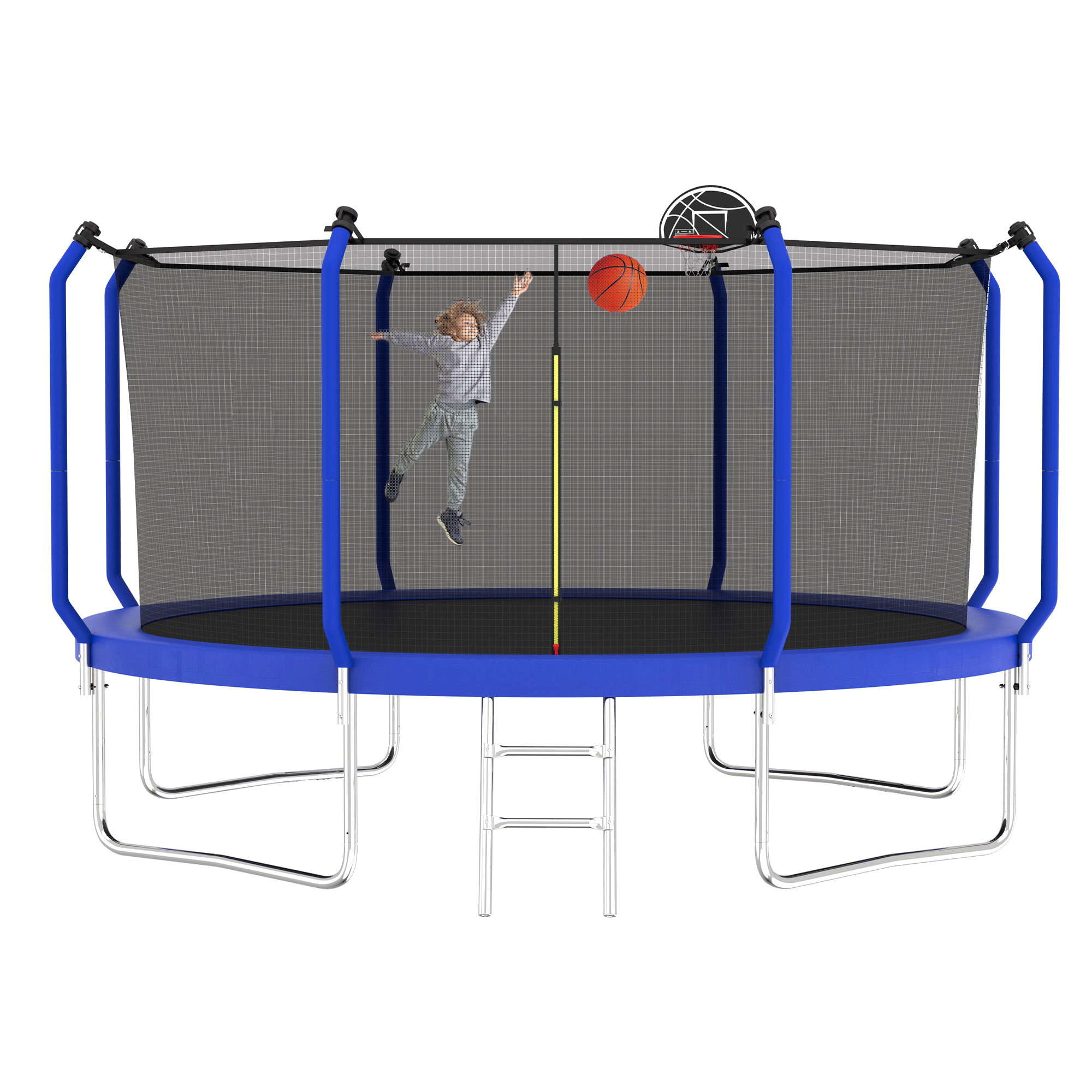SHANRUGUOJI Trampoline For Kids & Adults With Basketball Hoop And Ball ...