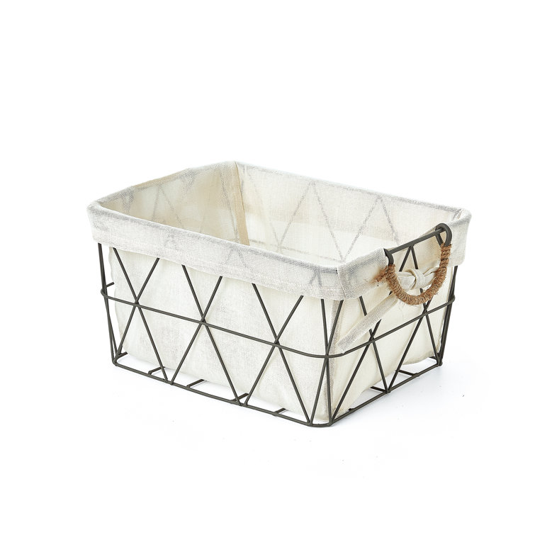 Baum Set Of Three Lined Tapered Rectangle Bins With Fold Down Binded ...