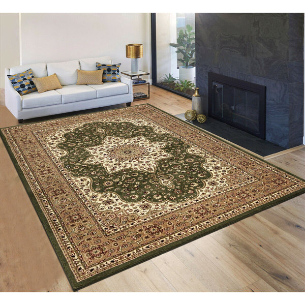 Latitude Vive Traditional Area Rug Armard Green/Beige Rug | Wayfair.co.uk