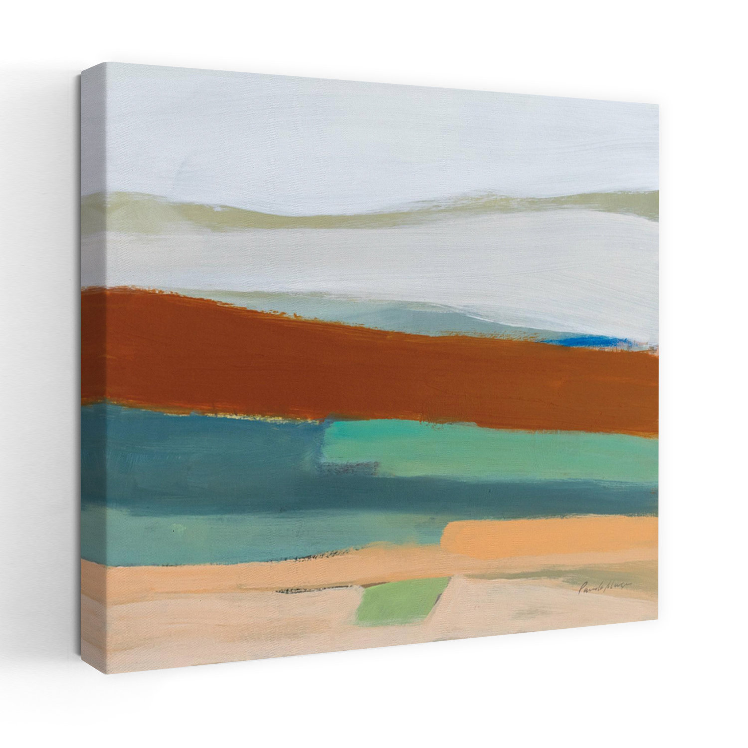 Red Barrel Studio® Contemporary Laid Back With Abstract Aqua Art | Wayfair