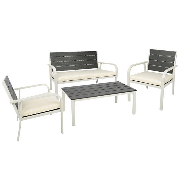 Winston Porter Rosezetta 4 - Person Outdoor Seating Group with Cushions ...