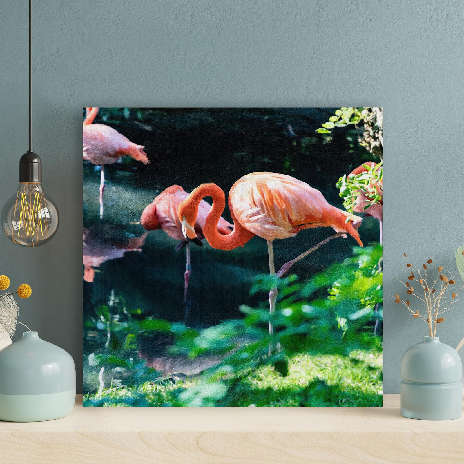 Bayou Breeze Several Flamingos - 1 Piece Square Graphic Art Print On ...